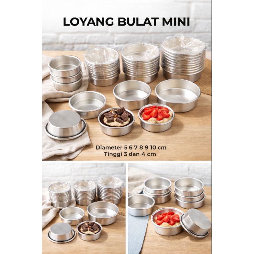 Jual Loyang Kue Bulat Kecil / Cetakan Kue Cheesecake Mini Loyang Bento ...