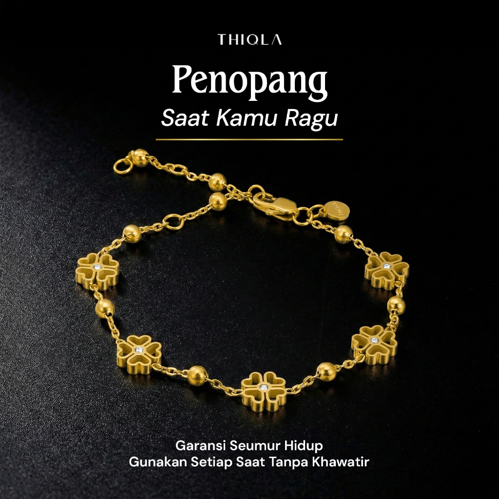 Jual THIQLA - Gelang Bunga Clover ZAHRA - Gelang Adjustable Wanita ...