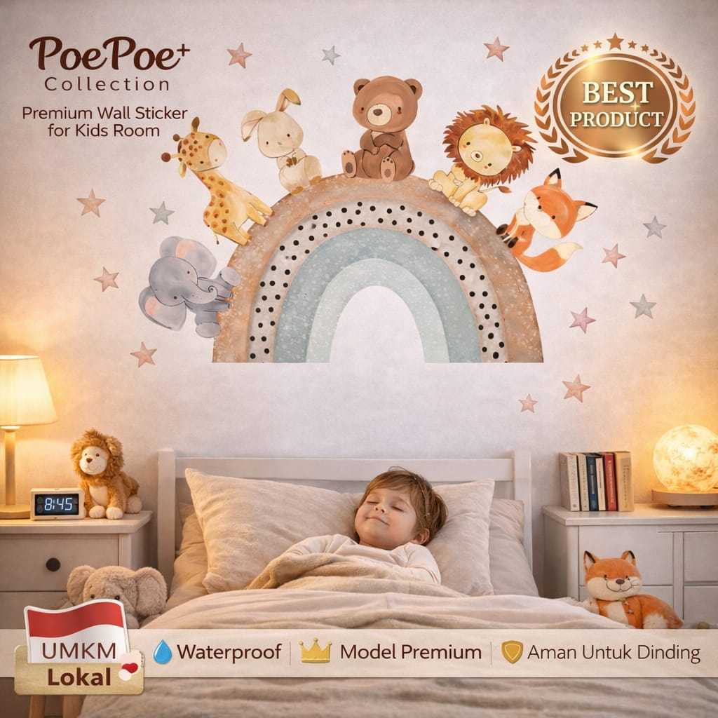 Jual Wall stiker Dinding Premium Binatang watercolor Animal Rainbow ...