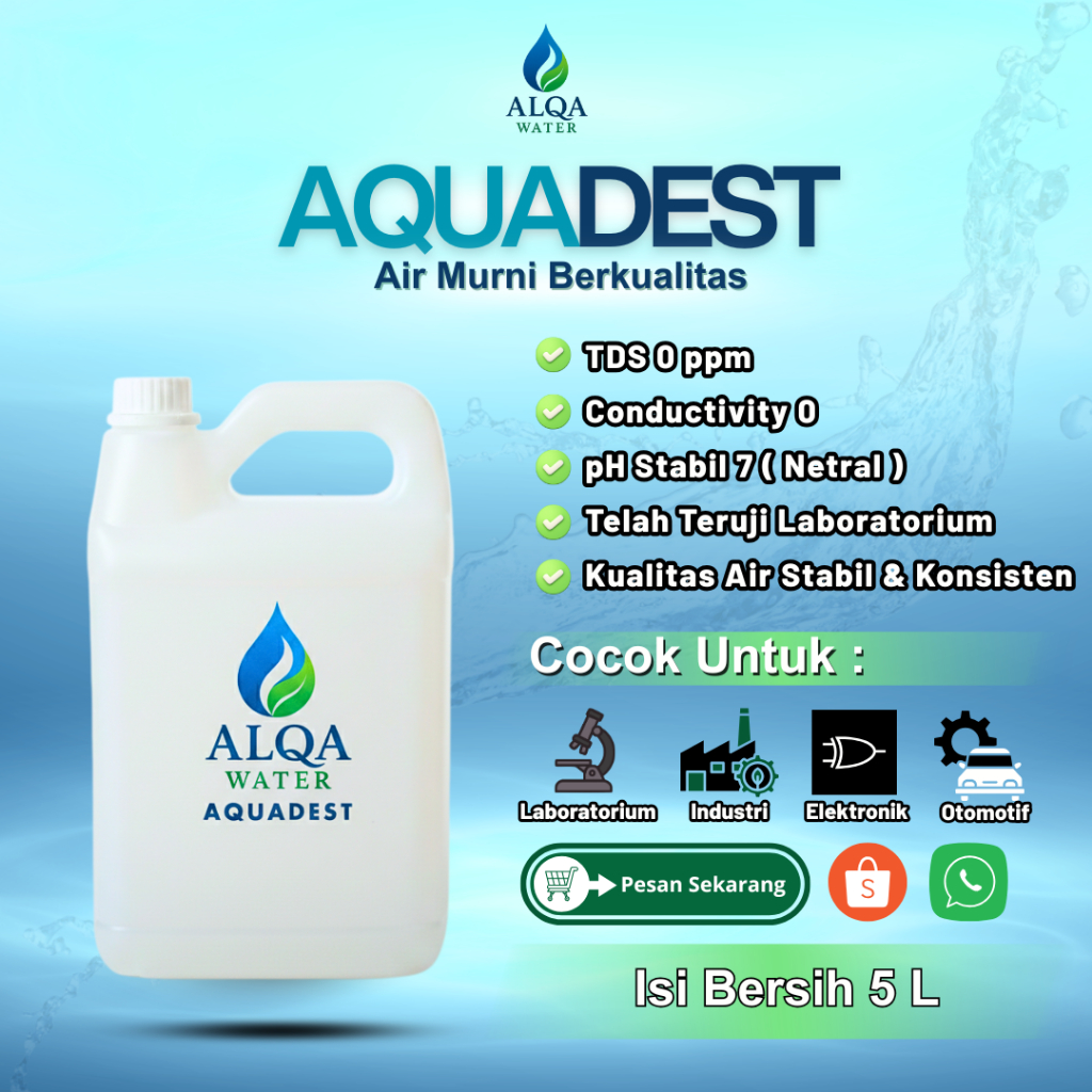 Jual Aquadest /Distilled Water /Air Suling 5Liter | Shopee Indonesia