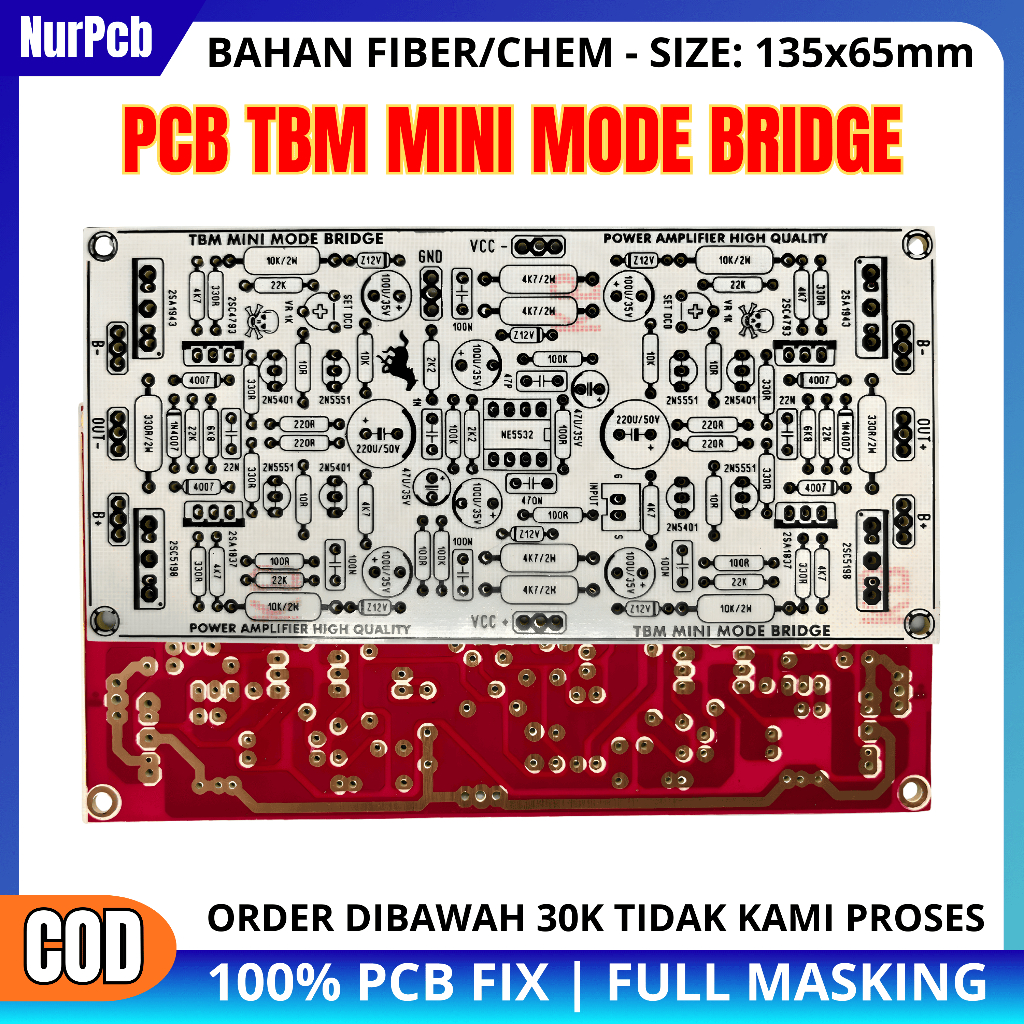 Jual NUR PCB | PCB Power Amplifier TBM Mini Gempuran Bridge 6.5x13.5 ...
