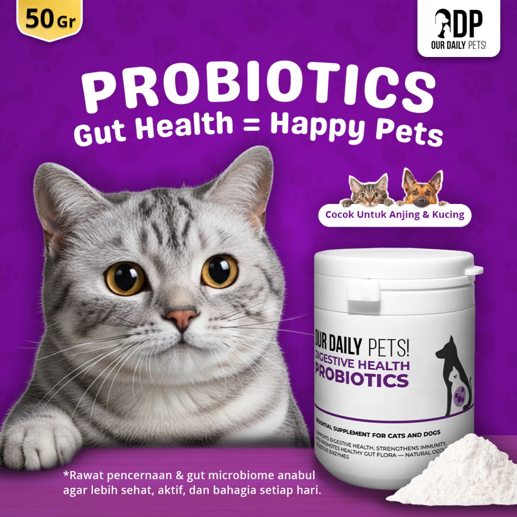 Jual Our Daily Pets | Probiotics for Pets 50gram (Dog & Cat) - Suplemen ...