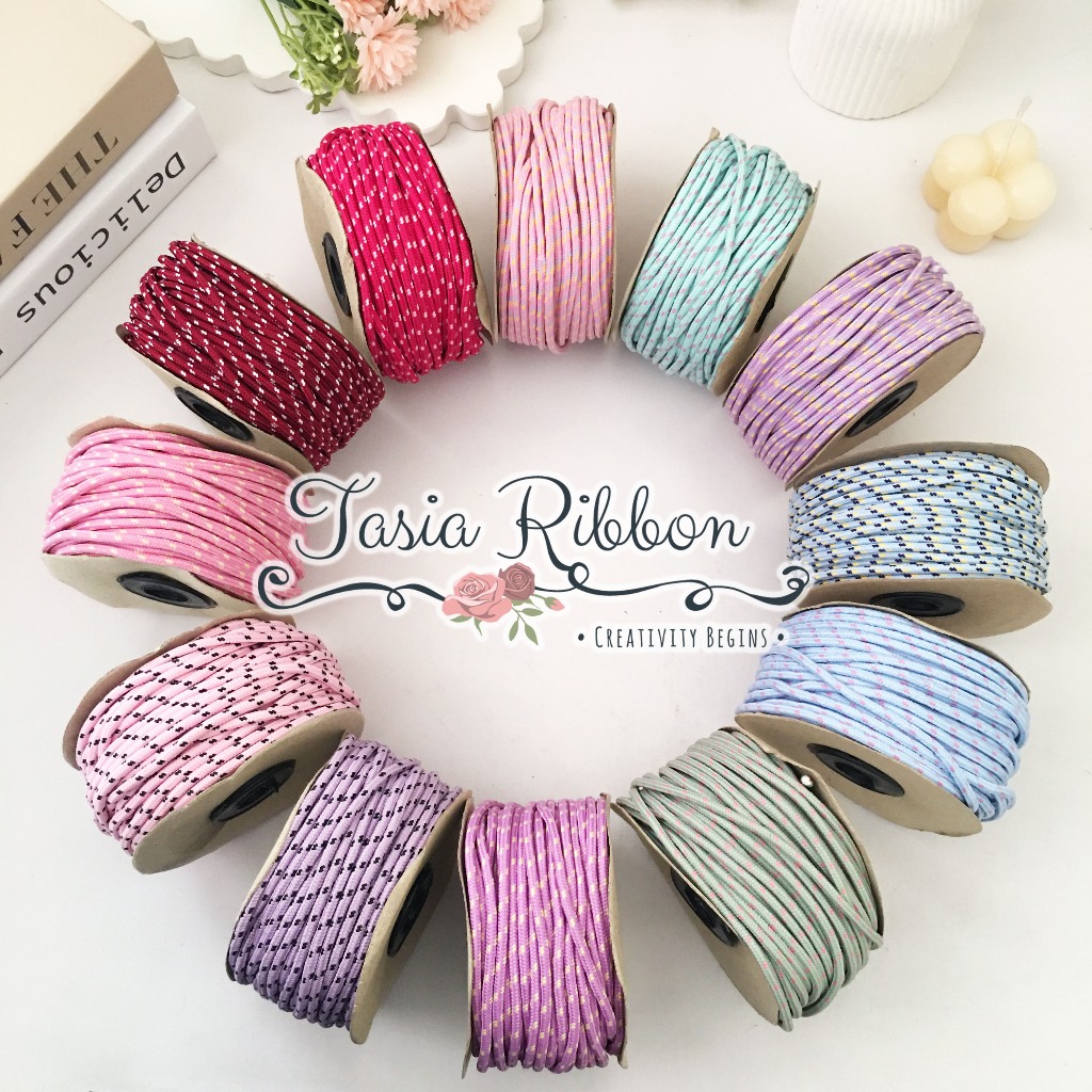 Jual Tasia Ribbon - Tali Paracord Warna Motif 3mm/Tali Pursik 3mm (Tali ...