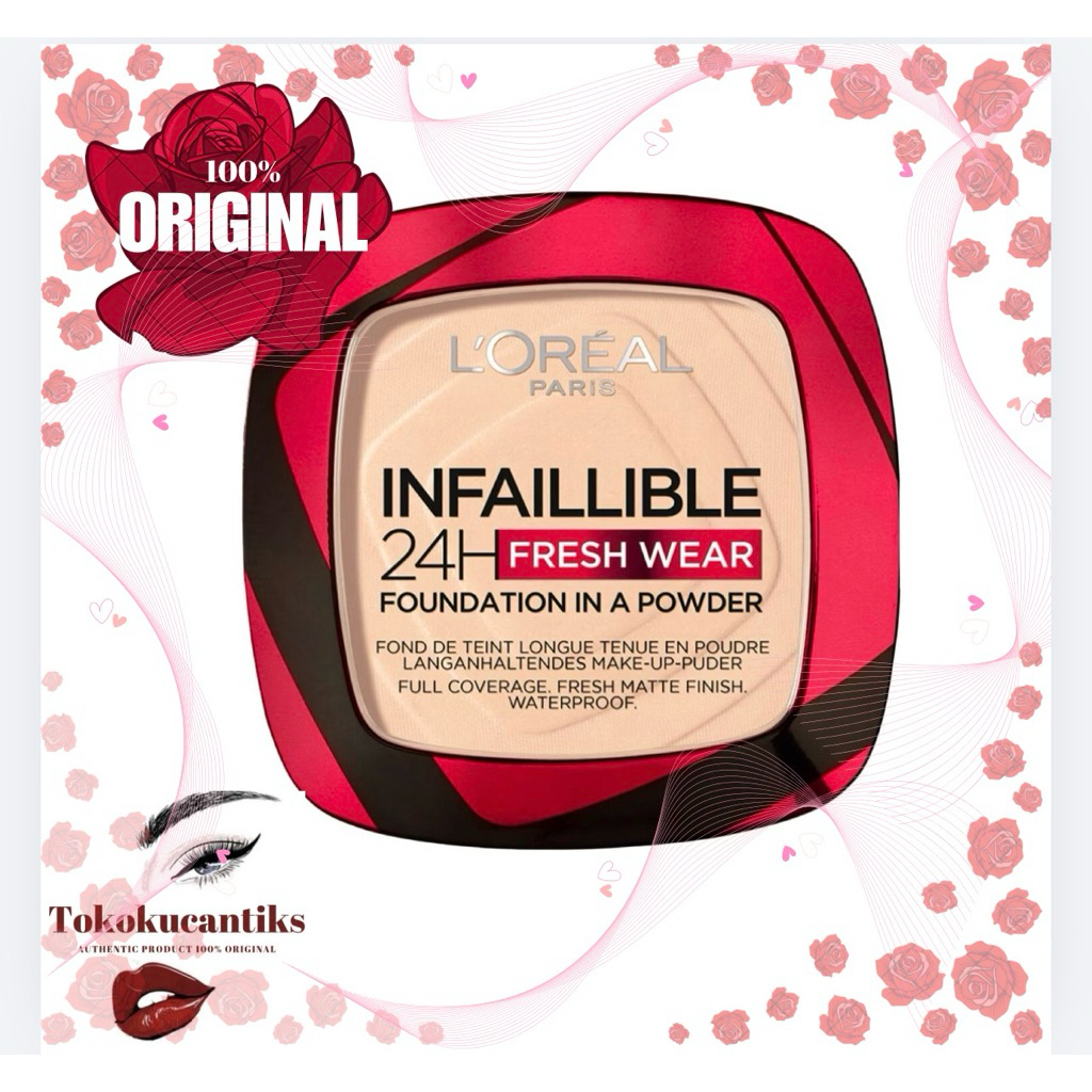 Jual BEDAK INFALLIBLE 24H FRESH WEAR FOUNDATION IN A POWDER 100% ...