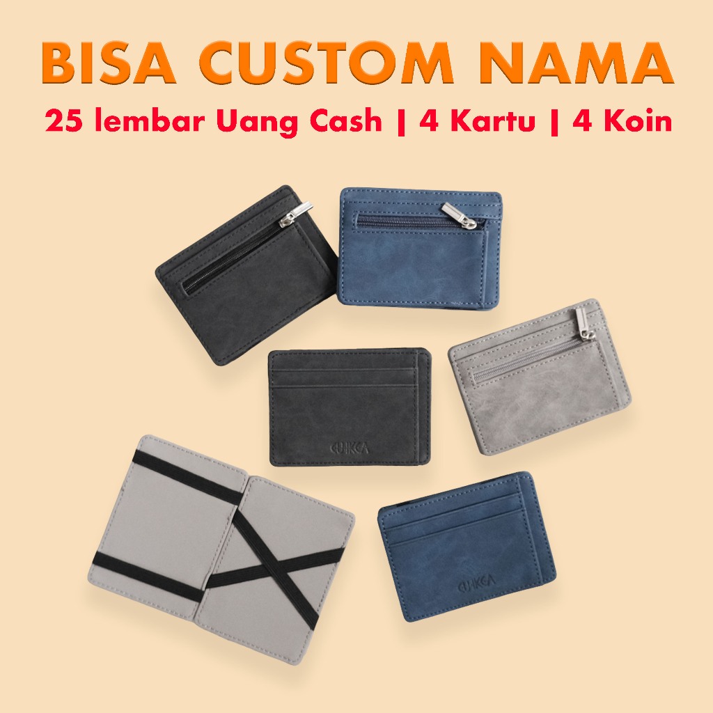 Jual Magic Wallet Dompet Kartu Dan Uang Lipat Pria Wanita Card Holder ...
