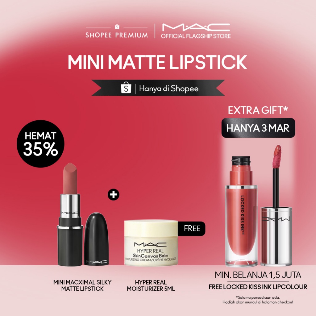 Jual [Mini MAC] NEW MACXIMAL Silky Matte Lipstick 1.7g / hasil matte ...