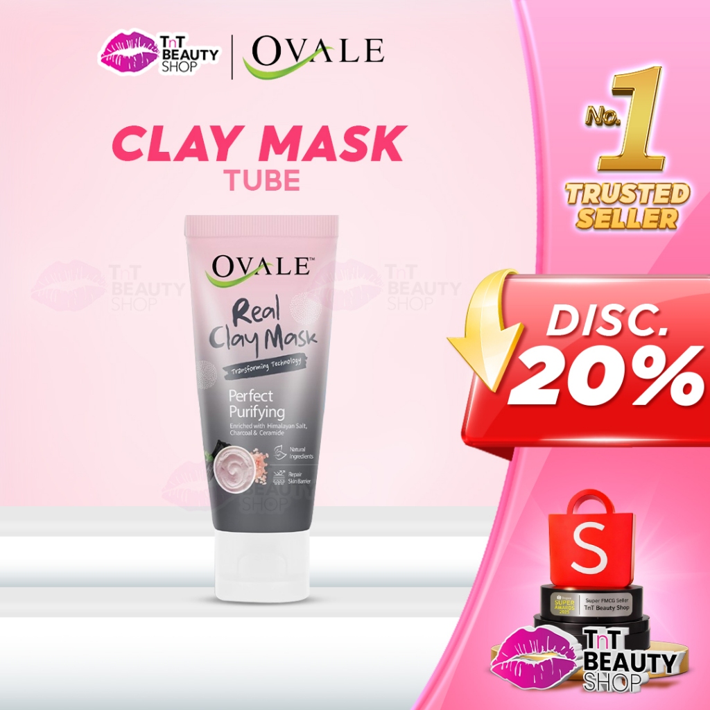 Jual Ovale Real Clay Mask Perfect Purifying 50g Masker Wajah Berubah ...