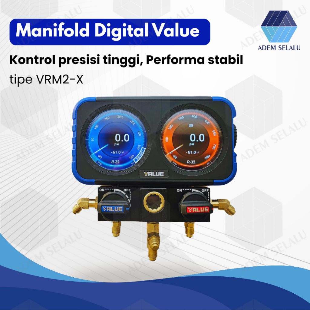 Jual Manifold Digital Value VRM2-X R22 R32 R410a R404a R134a R407c ...