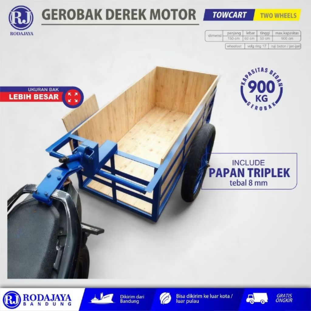 Jual TOW CART / CRANE BARROW / Gerobak tarik motor / Gerobak derek ...