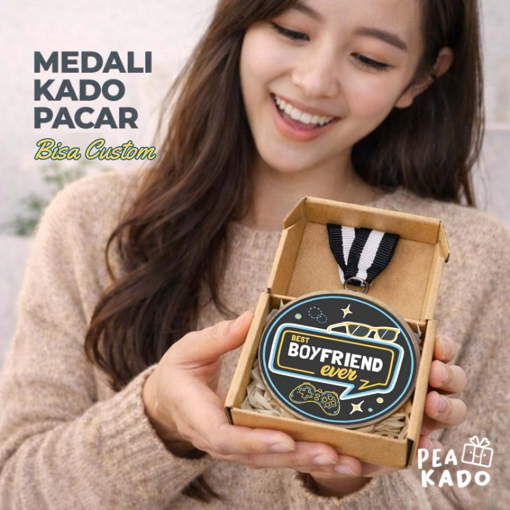 Jual Medali Custom Kado Pacar Terbaik Best Boyfriend Ever Award Gift ...