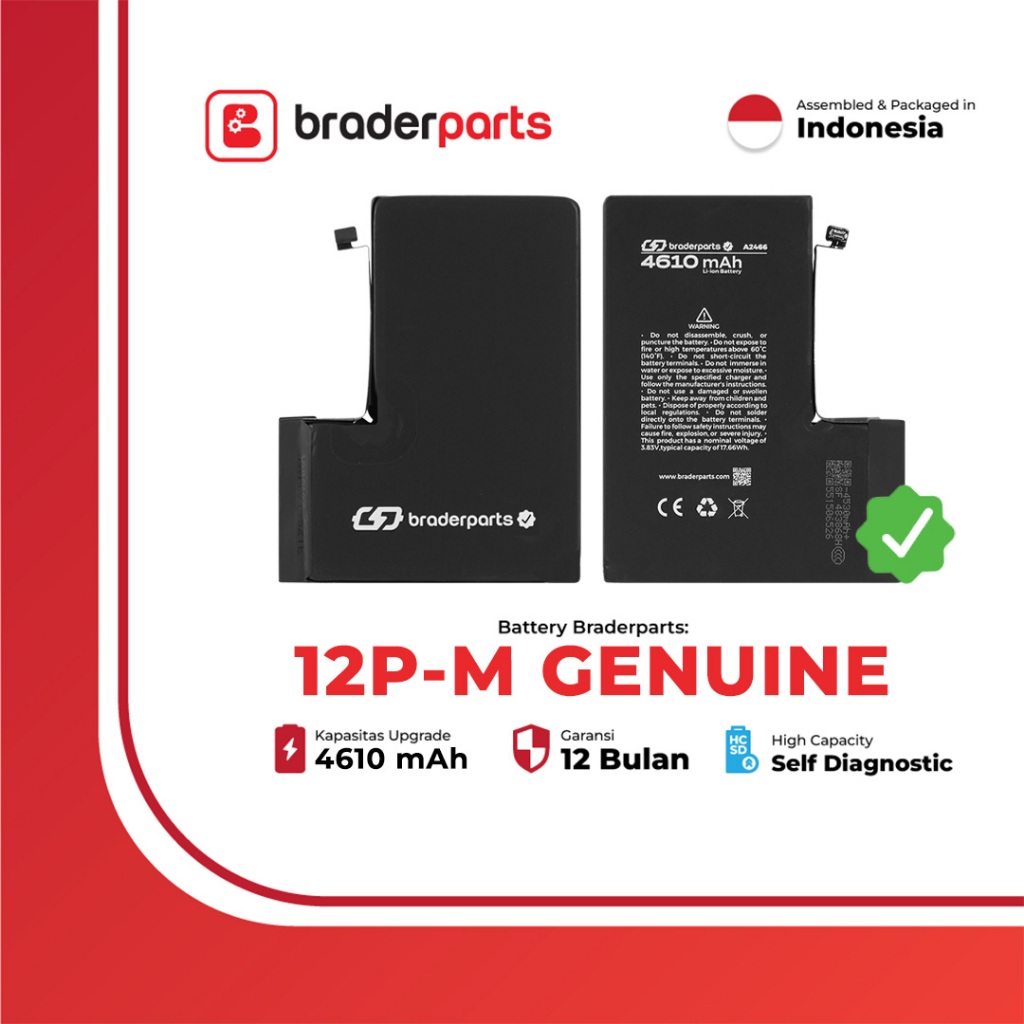 Jual Braderparts Baterai Battery Batre for iPhone 12 Pro Max | Shopee ...