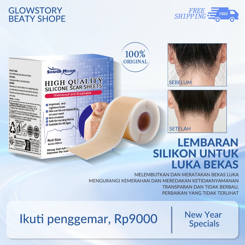 Jual EELHOE Silicone Scar Sheets 1box Tape Plester Silikon Penghilang ...