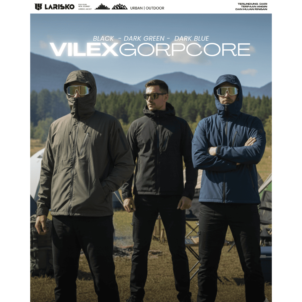 Jual Larisko -Jaket Vilex- Gorpcore Outdoor Waterproof | Shopee Indonesia