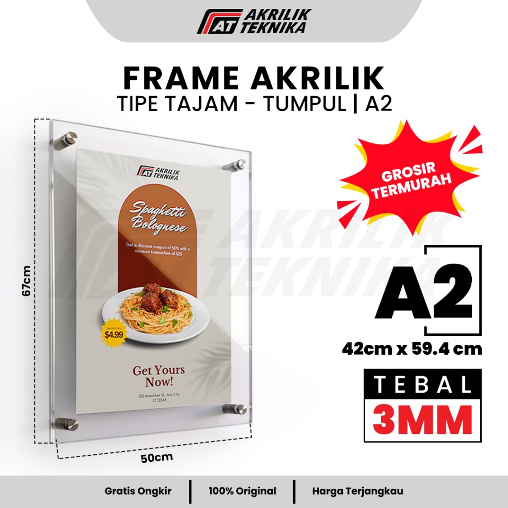 Jual Frame Dinding Akrilik A2 3mm | Bingkai Poster Dinding | Display ...