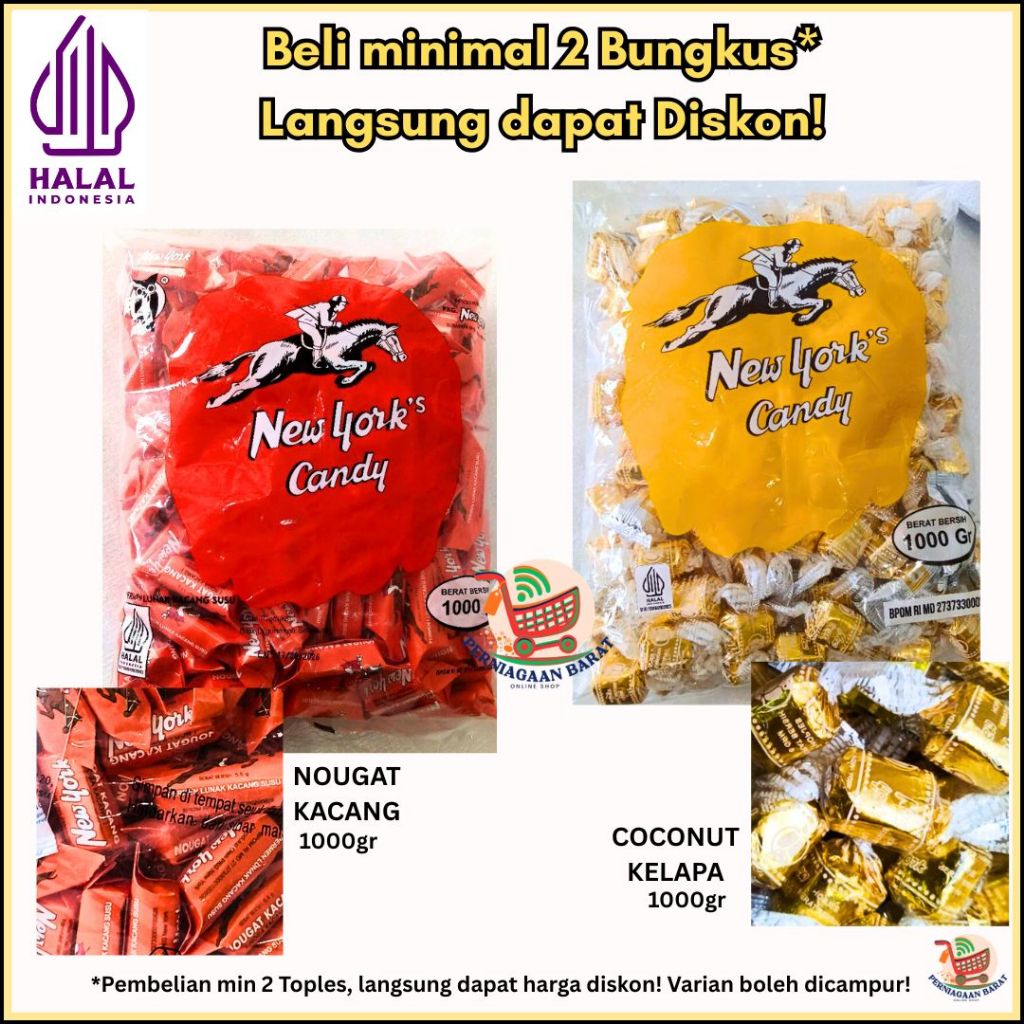 Jual Exp AGustus 2026 Permen New York Nougat Kacang / Coconut Kelapa ...