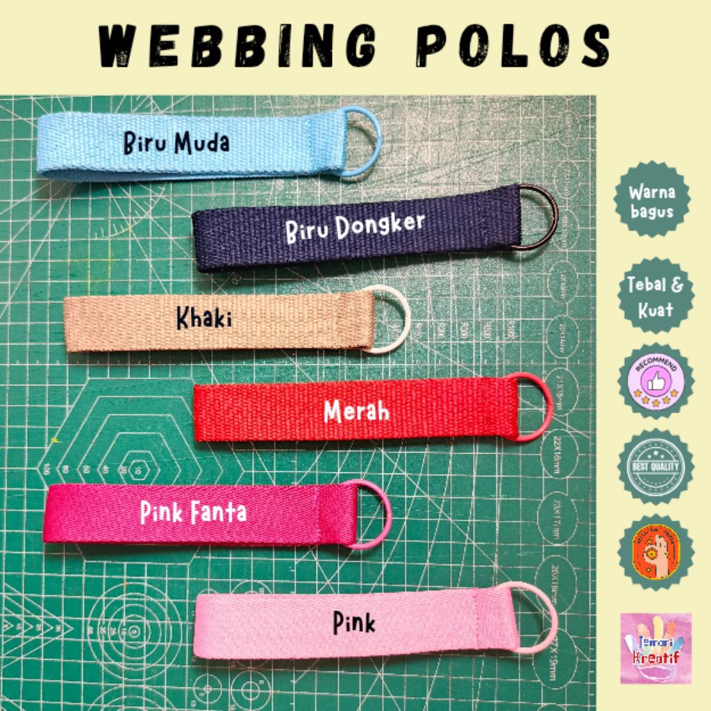 Jual WEBBING KEYCHAIN POLOS | Webbing polos | Gatungan kunci nama ...