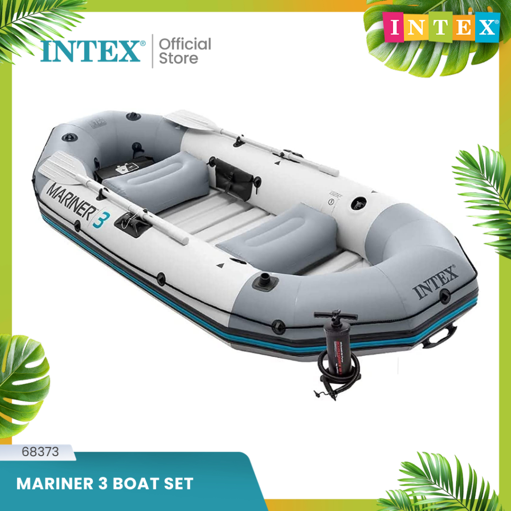 Jual INTEX PERAHU KARET Mariner 4 Boat Set 68376 | Shopee Indonesia