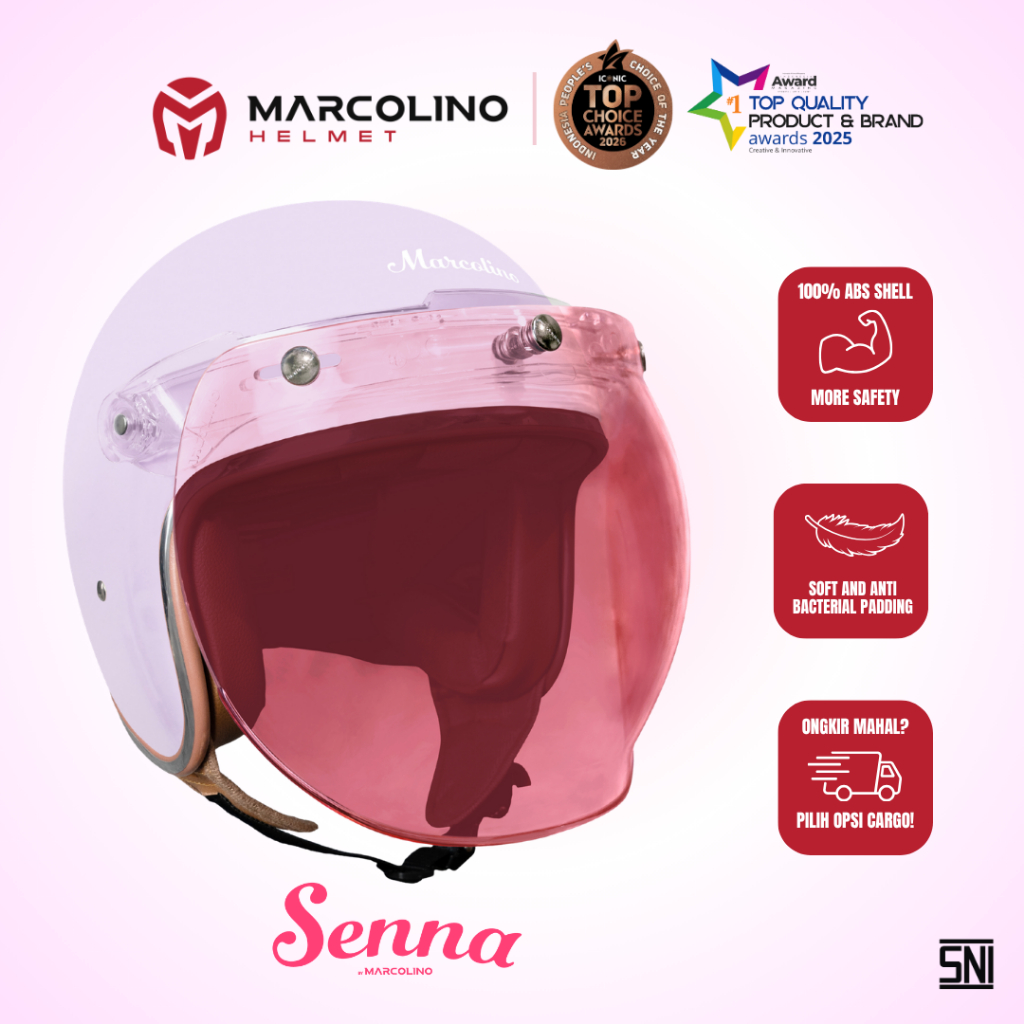 Jual Helm Bogo Retro [ Marcolino Senna Lilac With Visor ] Marcolino ...