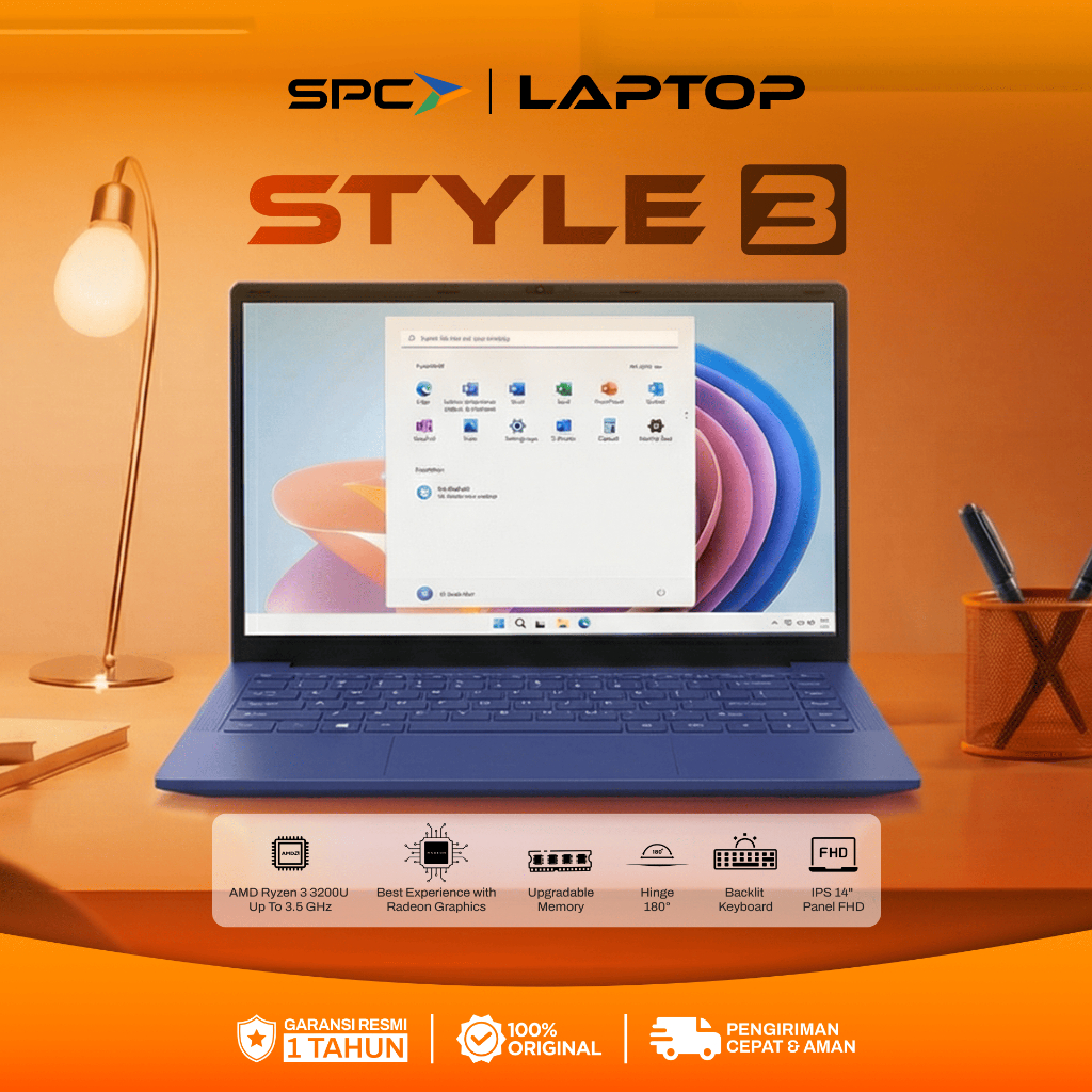 Jual Laptop SPC Style 3 Blue - AMD Ryzen 3 3200U 8GB 256GB SSD Vega 3 ...