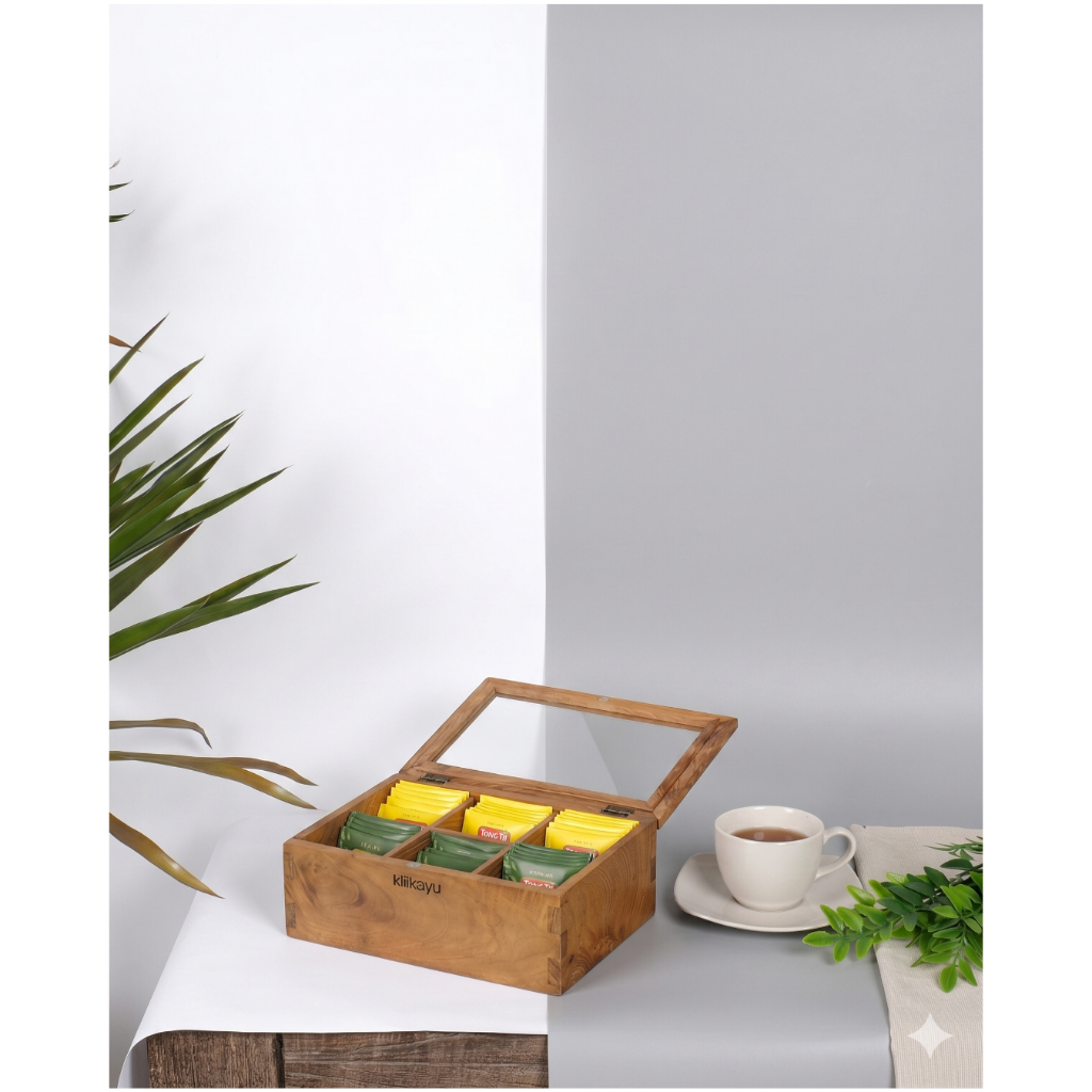 Jual KLIQKAYU Wooden Box Tea and Coffee Hampers Box Kotak Teh dan Kopi ...
