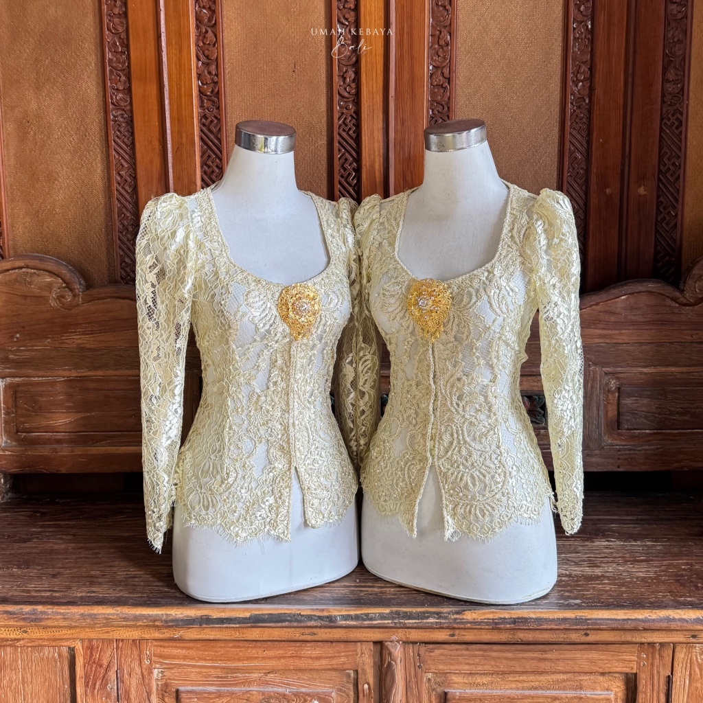 Jual Umah Kebaya Bali | Kebaya Semi Prancis Beading Yellow Sage Edition ...