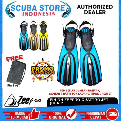 Jual Fin Open Heel OH Zeepro Quattro Jet Plus Fins Kaki Katak Selam B ...