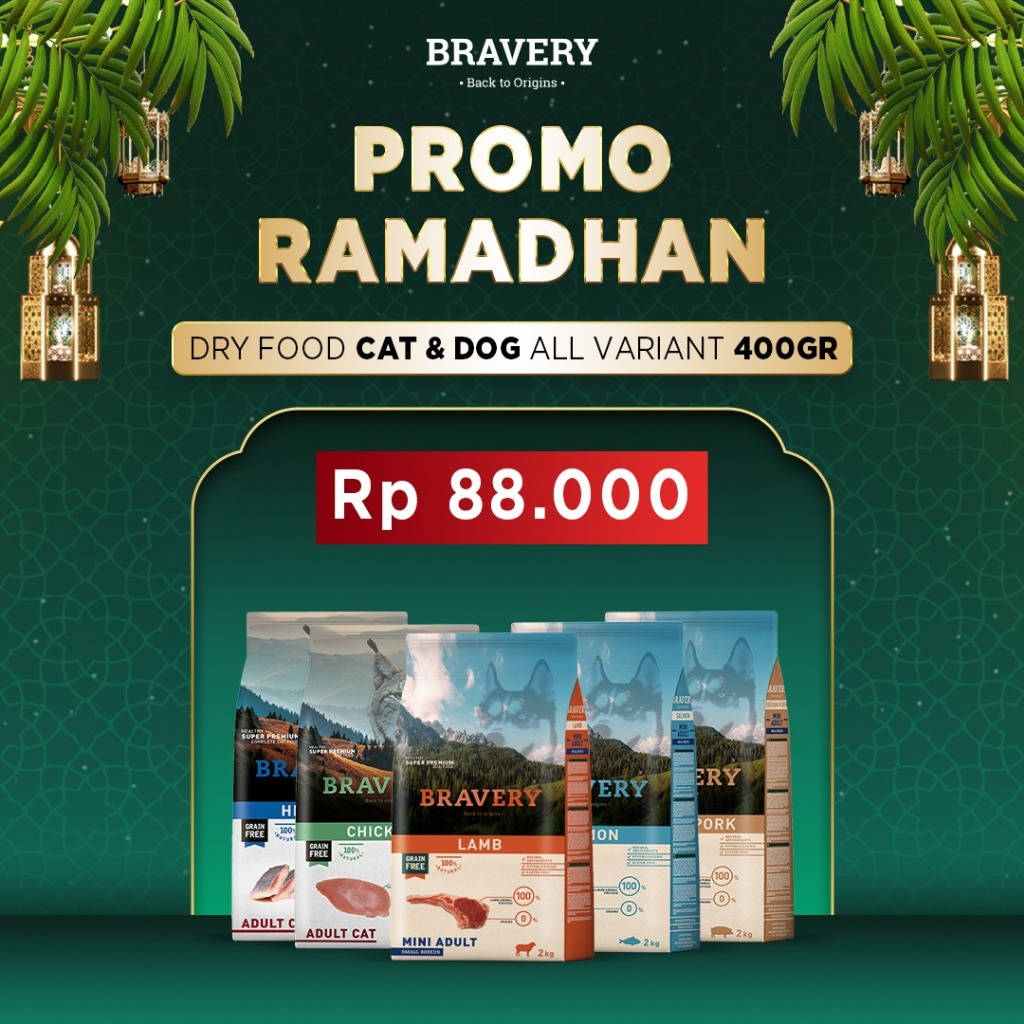 Jual BRAVERY CAT FOOD 400GR/Makanan kucing/catfood/grainfree/Dry Food ...