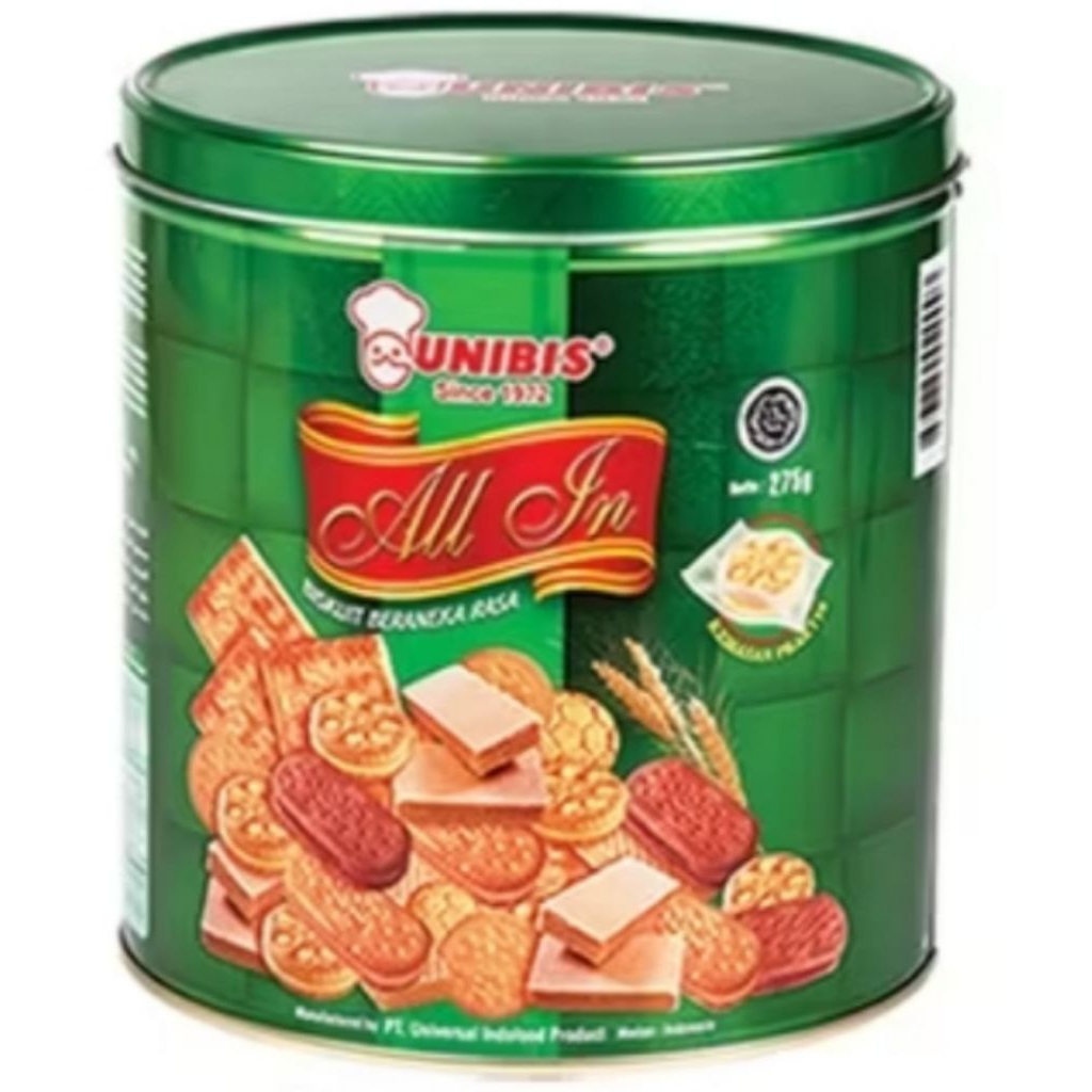 Jual Unibis all in assorted biscuit beraneka rasa kaleng varian 235gr ...