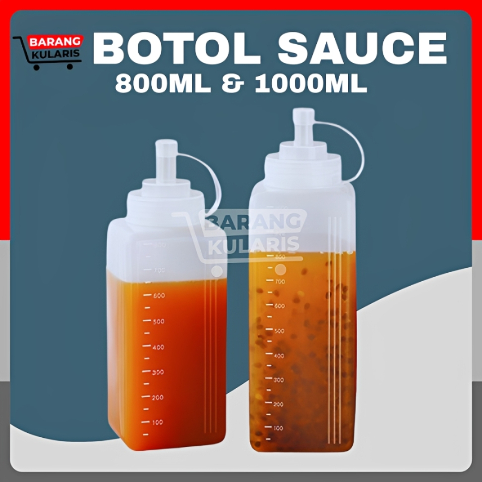 Jual BKL.- Botol Sauce 800ML & 1000ML Model Remas Anti Bocor Food Grade ...