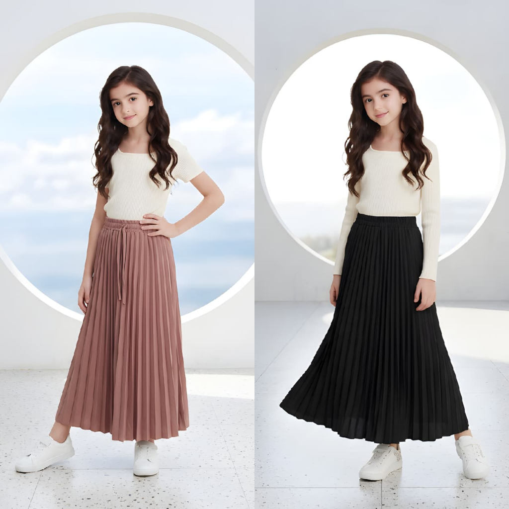 Jual Rok Plisket Premium Anak Usia 4-13 tahun by Faiz Collection ...