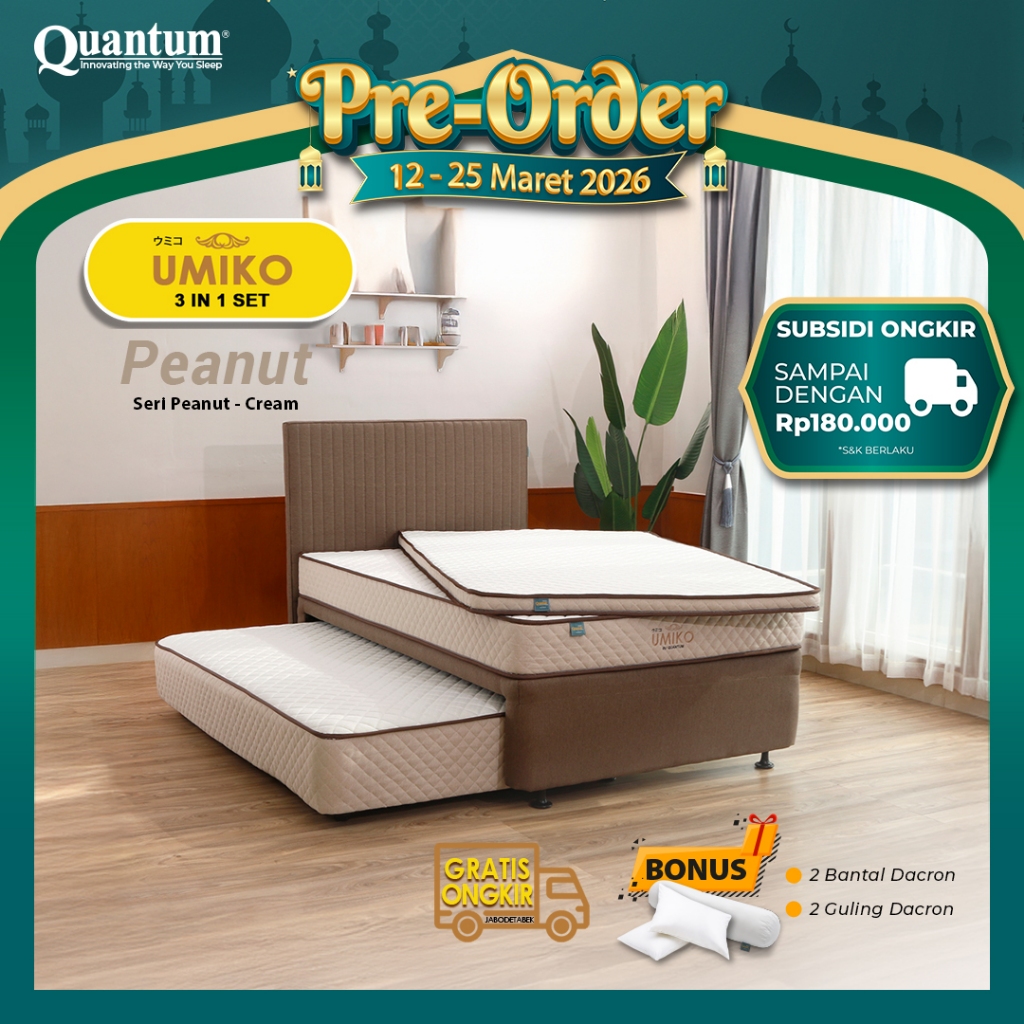 Jual Quantum Umiko Mattress BONUS Topper - Bed Set | Shopee Indonesia