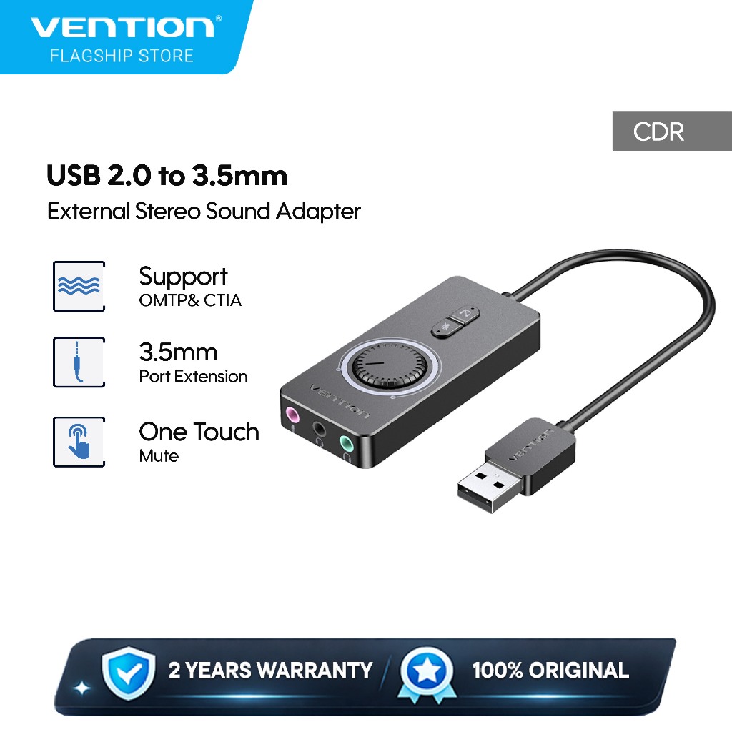Jual Vention USB 2.0 Audio Interface External Stereo Sound Adapter Mic ...