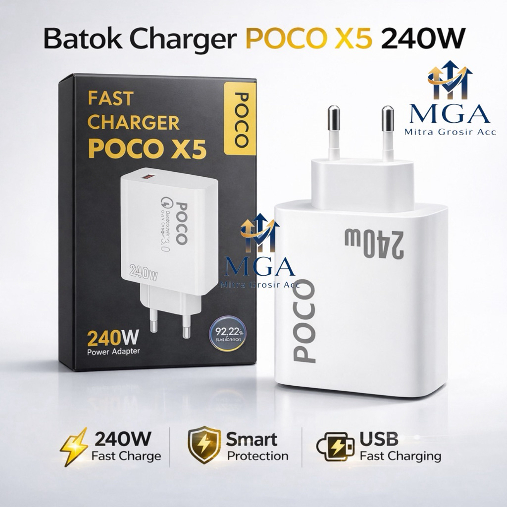 Jual MGA - Batok Charger Adapter Pocophone X5 240Watt Fast Charger ...