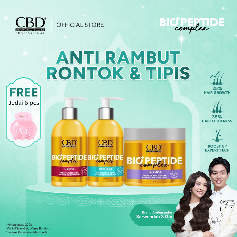 Jual CBD BIO+PEPTIDE COMPLEX Shampoo + Conditioner + Hair Mask ...
