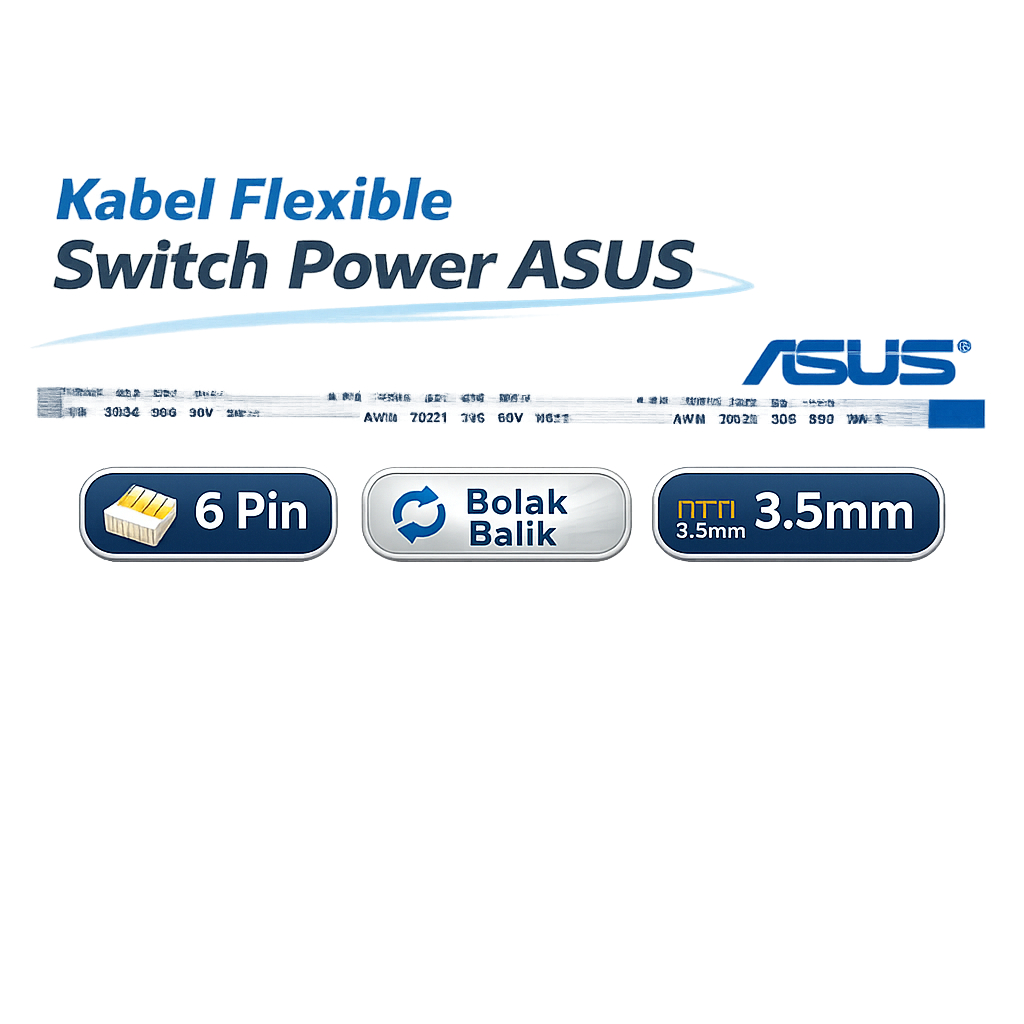 Jual Kabel Power Switch Flexible ASUS 6 Pin Bolak Balik FPC 3.5mm untuk ...