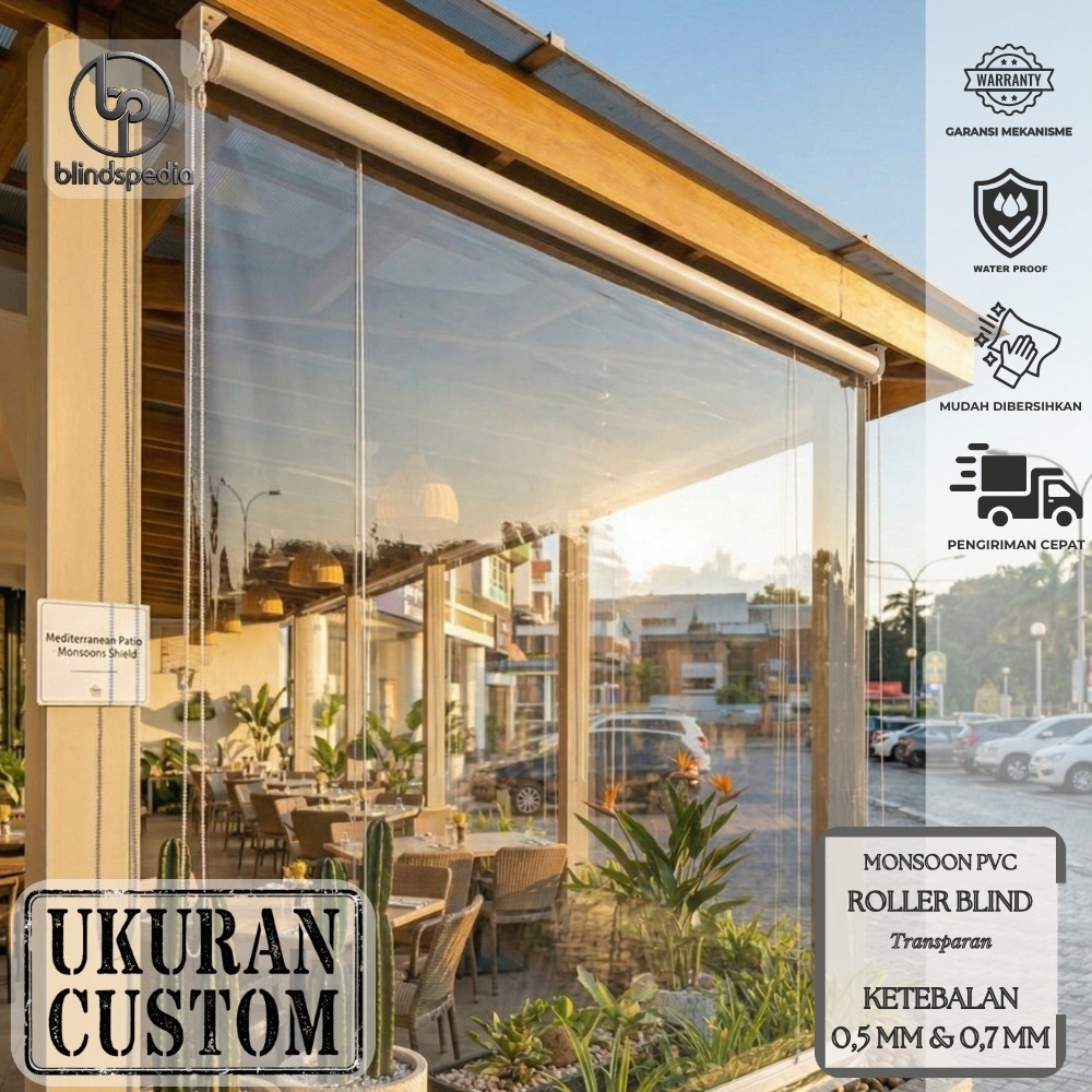 Jual Roller Blind PVC Transparan Custom - Tirai Outdoor Anti Air Anti ...