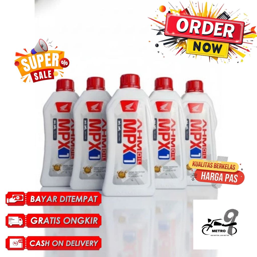 Jual PAKET HEMAT 5 BOTOL OLI AHM MPX 1 (SATU) 4T 0,8 LITER SAE 10W-30 ...