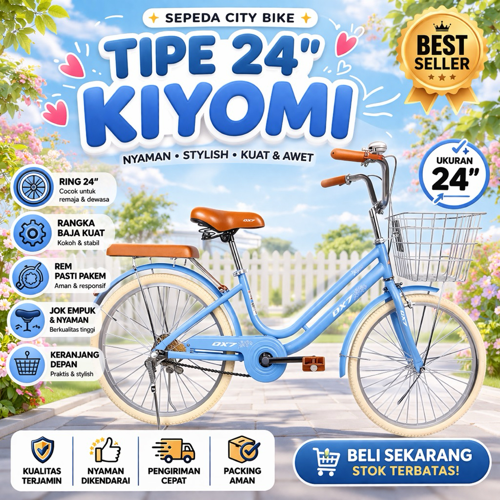 Jual OX7 Sepeda Anak Remaja Dewasa CTB Ukuran 24 inch Kiyomi | Shopee ...