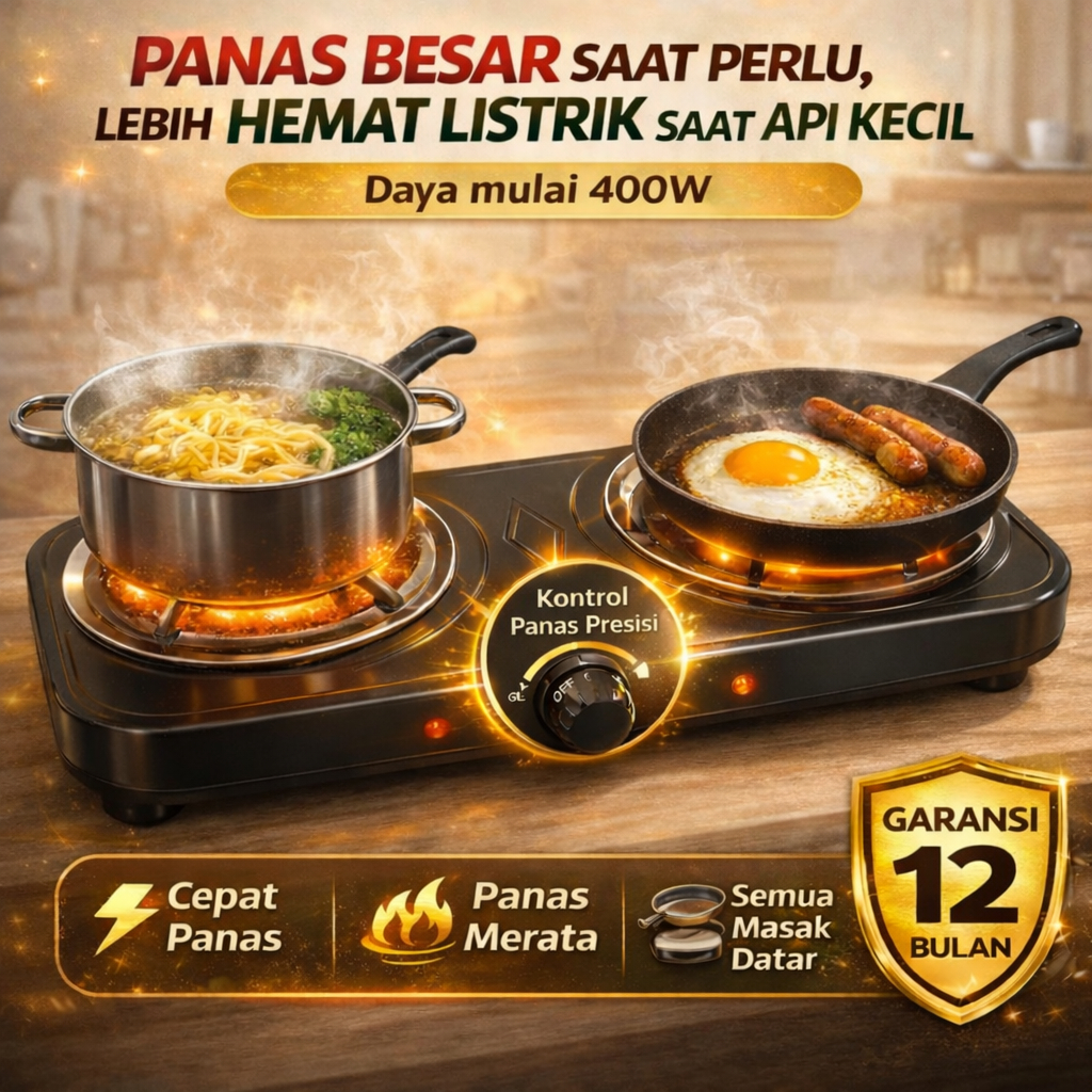 Jual Kompor Listrik 2 Tungku Panas Merata Cocok untuk Banyak Alat Masak ...