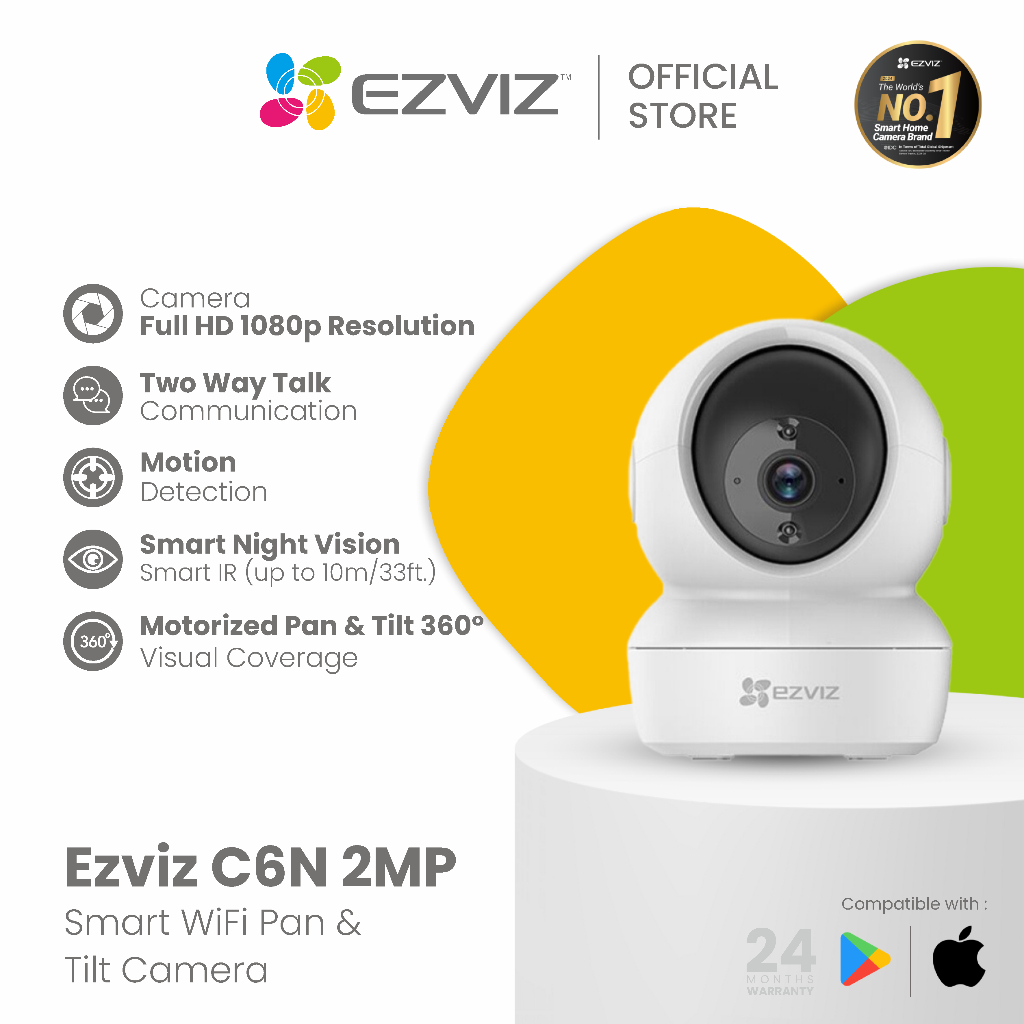 Jual Ezviz C6N 2MP Smart Wifi Pan Tilt IP Camera CCTV Indoor 1080p ...