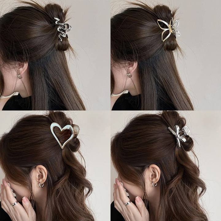 Jual Jepit Rambut Metal Jedai Wanita Silver Korea Elegan Claw Clip ...