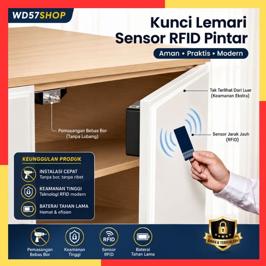 Jual Kunci Lemari Laci Smart Sensor RFID Otomatis Keyless Cabinet Door ...