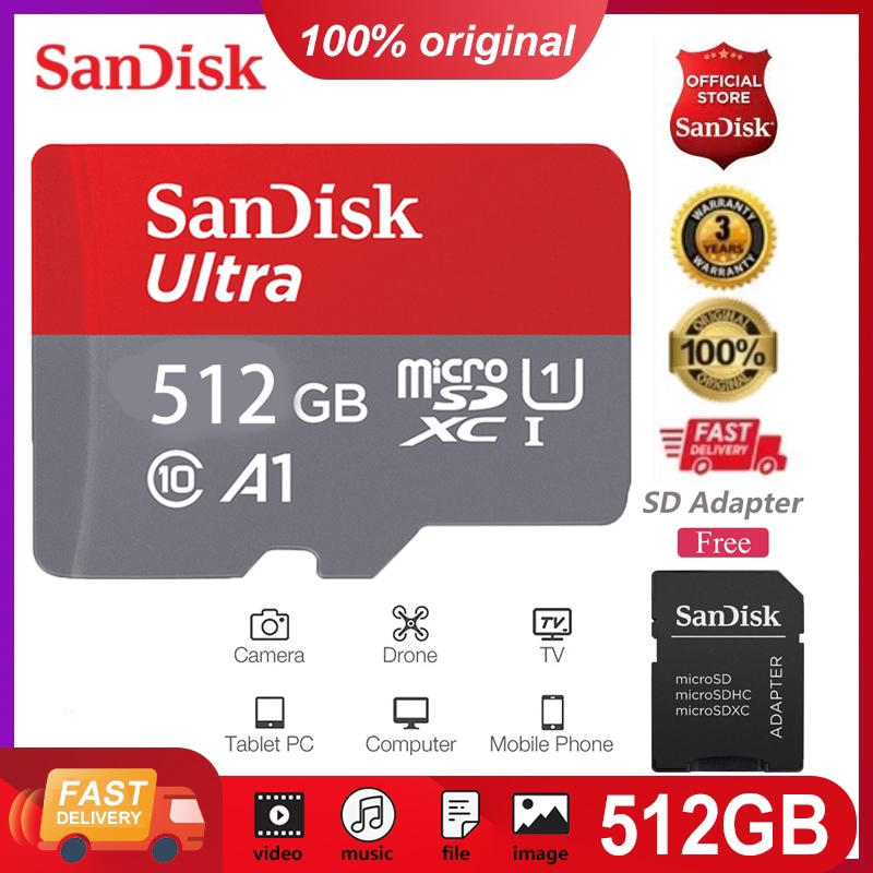 Jual SanDisk sd card 32GB/64GB/128GB/256GB/512GB/1TB/2TB Micro SD Card ...