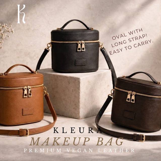 Jual KLEURA Oval Aesthetic Makeup Bag Vanity Premium Waterproof ...