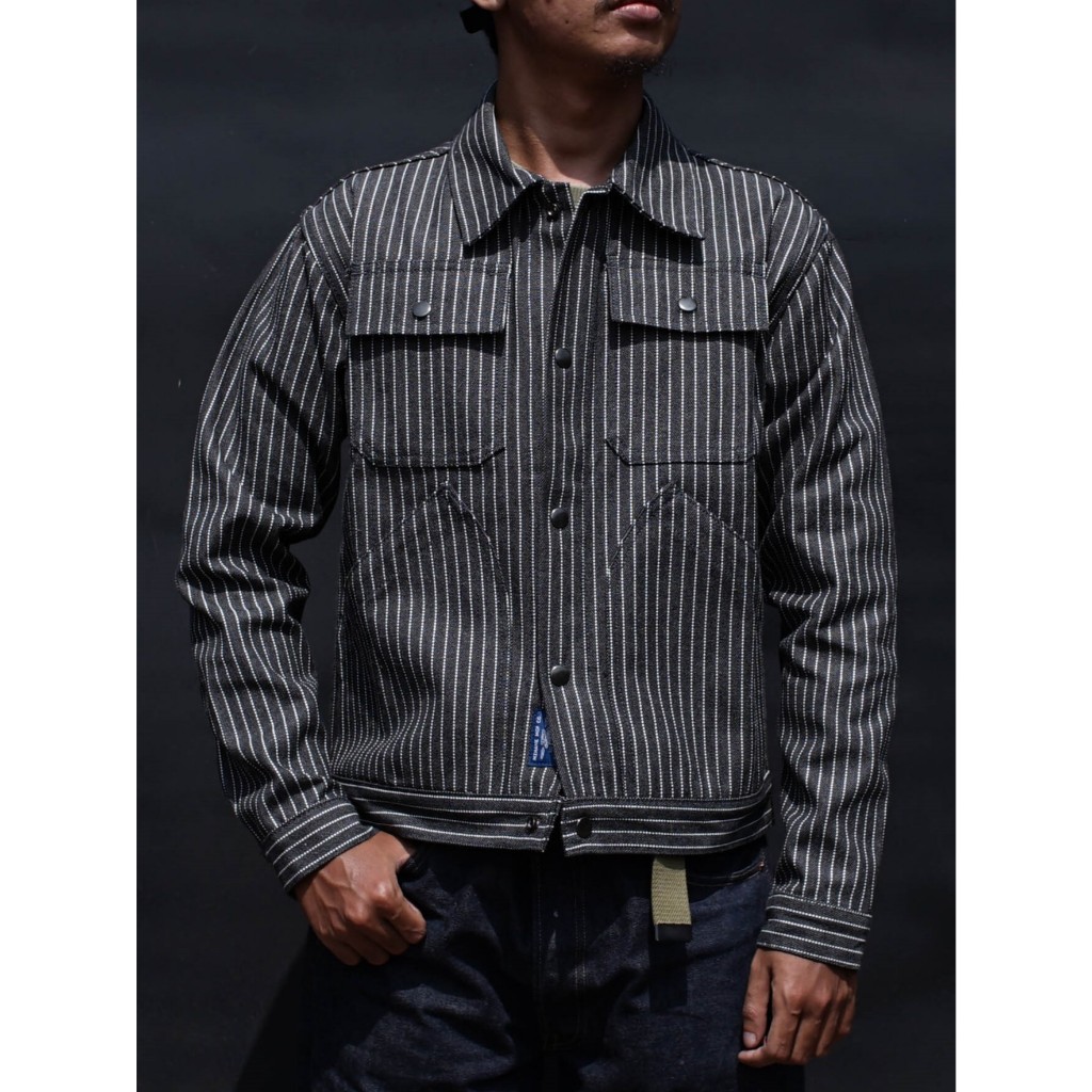 Jual Mihane Jeans - Jacket Pria Denim - Rumble Hornet Wabash Grey 13oz ...