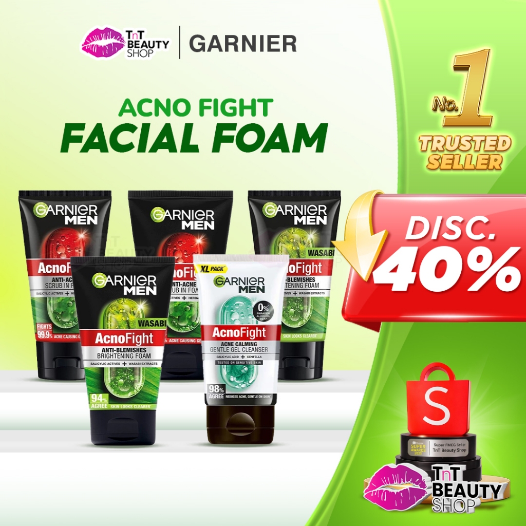 Jual Garnier Men Acno Fight Anti-Acne Scrub In Foam Cleanser Wasabi ...
