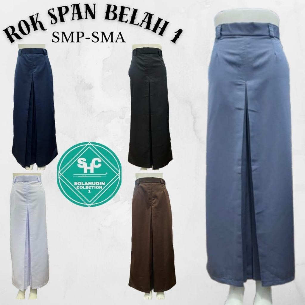 Jual ROK SPAN BELAH 1 SEKOLAH SMP-SMA / ROK SPAN PANJANG KAIN TWIST ...