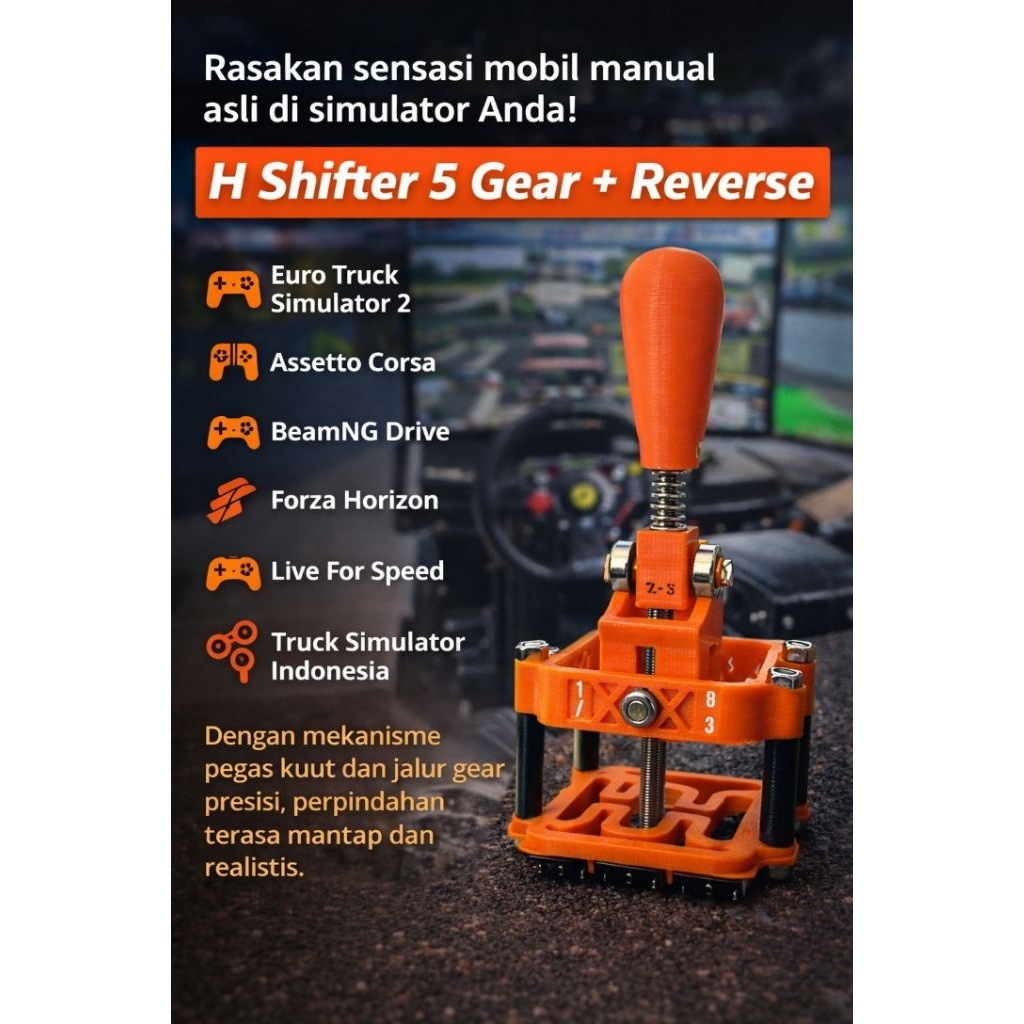 Jual H Shifter 5 Gear + R Sim Racing – Real Feel Manual Transmission ...