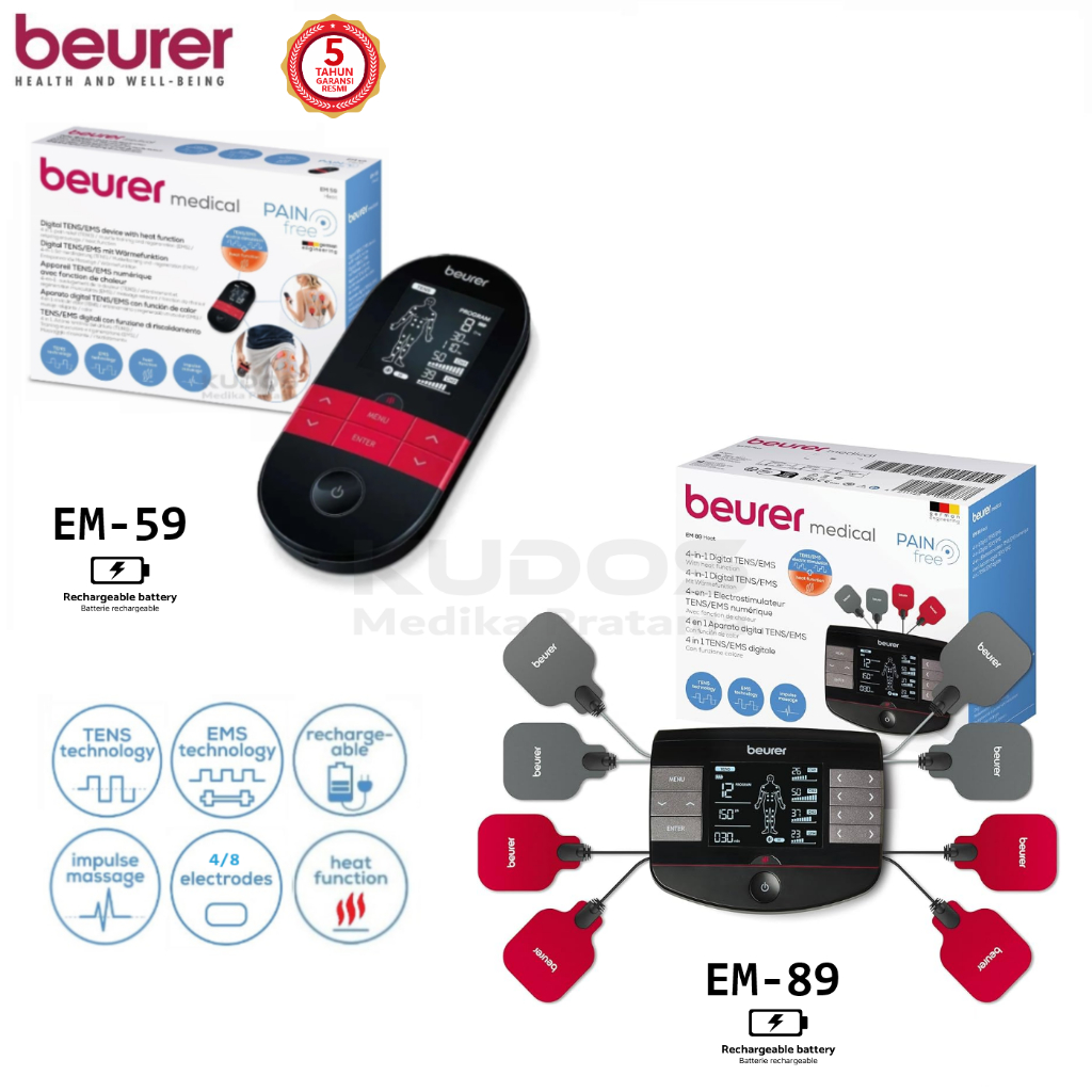 Jual beurer EM 89 Heat - EM 59 Heat - Digital TENS EMS Massage - Pijat ...