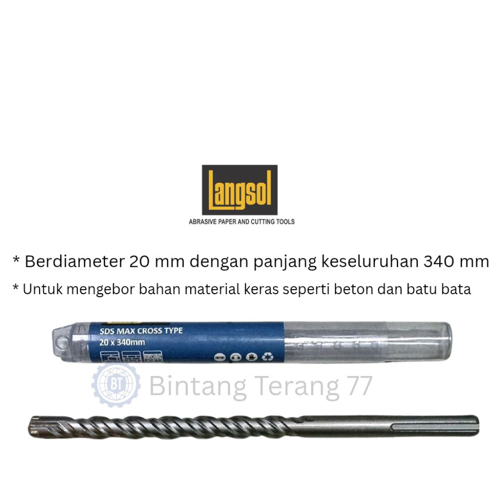 Jual (Original) Matabor beton SDS max cross 12,13,15,18, & 20 x 340 mm ...